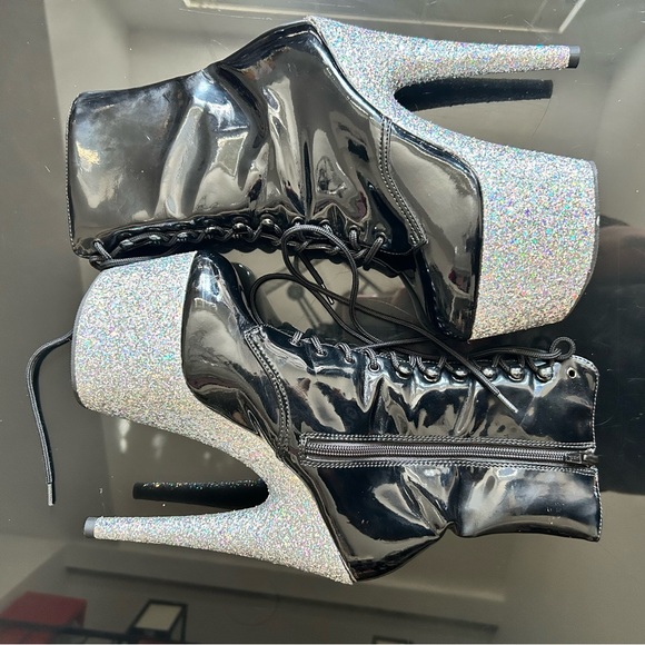 Adore | Shoes | Adore Black And Silver Platform Heels | Poshmark